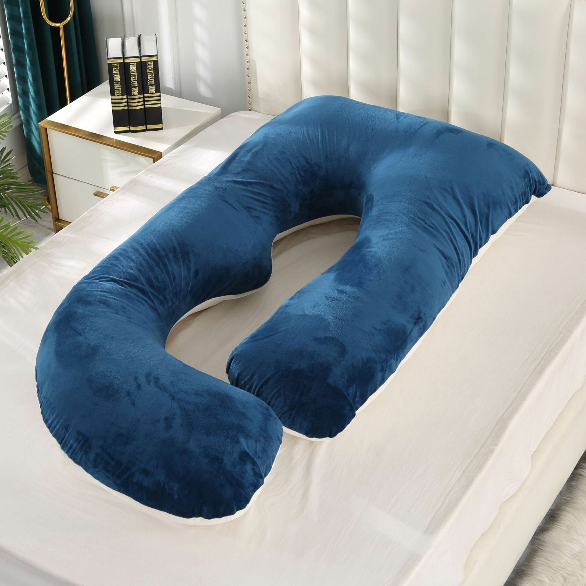 Подушка для беременных Crystal Velvet J-Shape Nursing Maternity Side Sleeper Waist Protector Maternity Pillow -lj