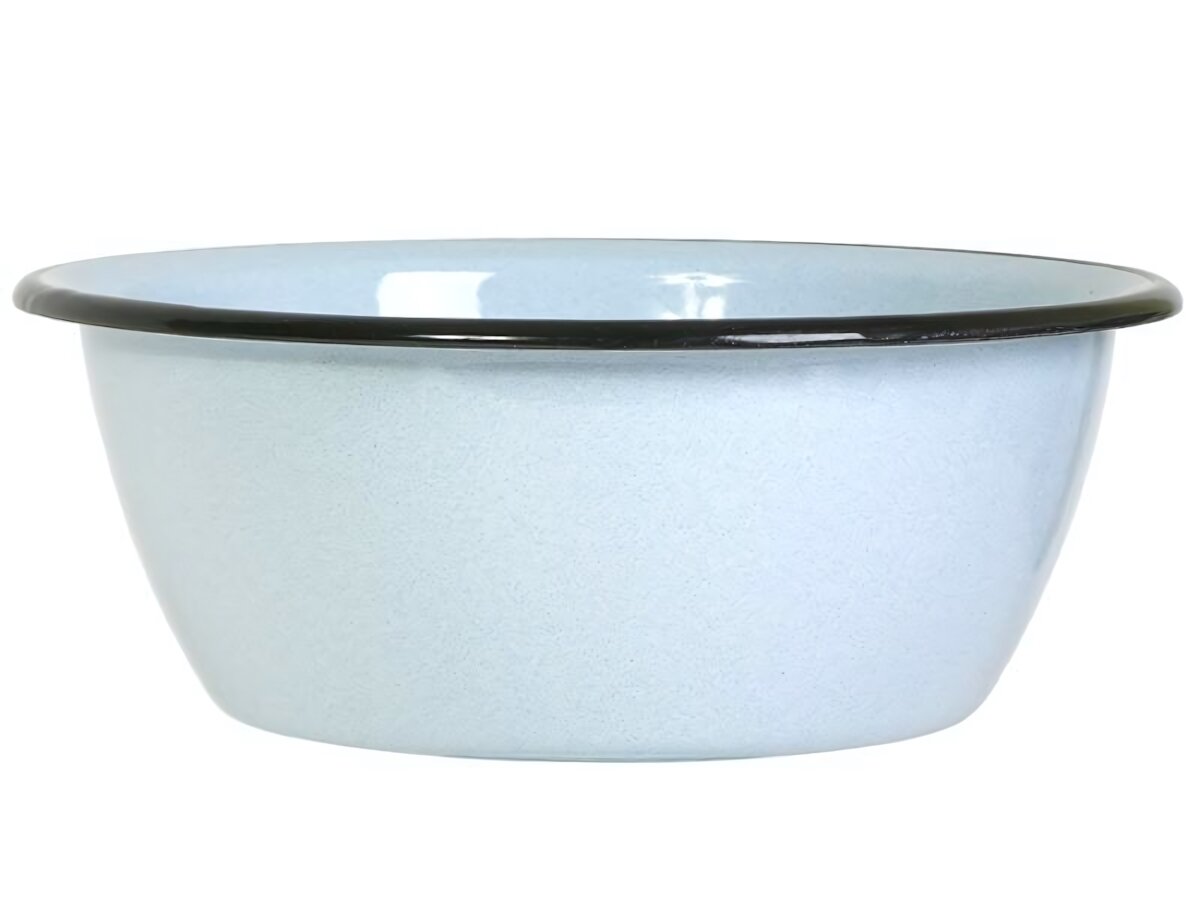 Миска эмалированная 1,5л, сталь, цвет в ассортименте, черная окантовка