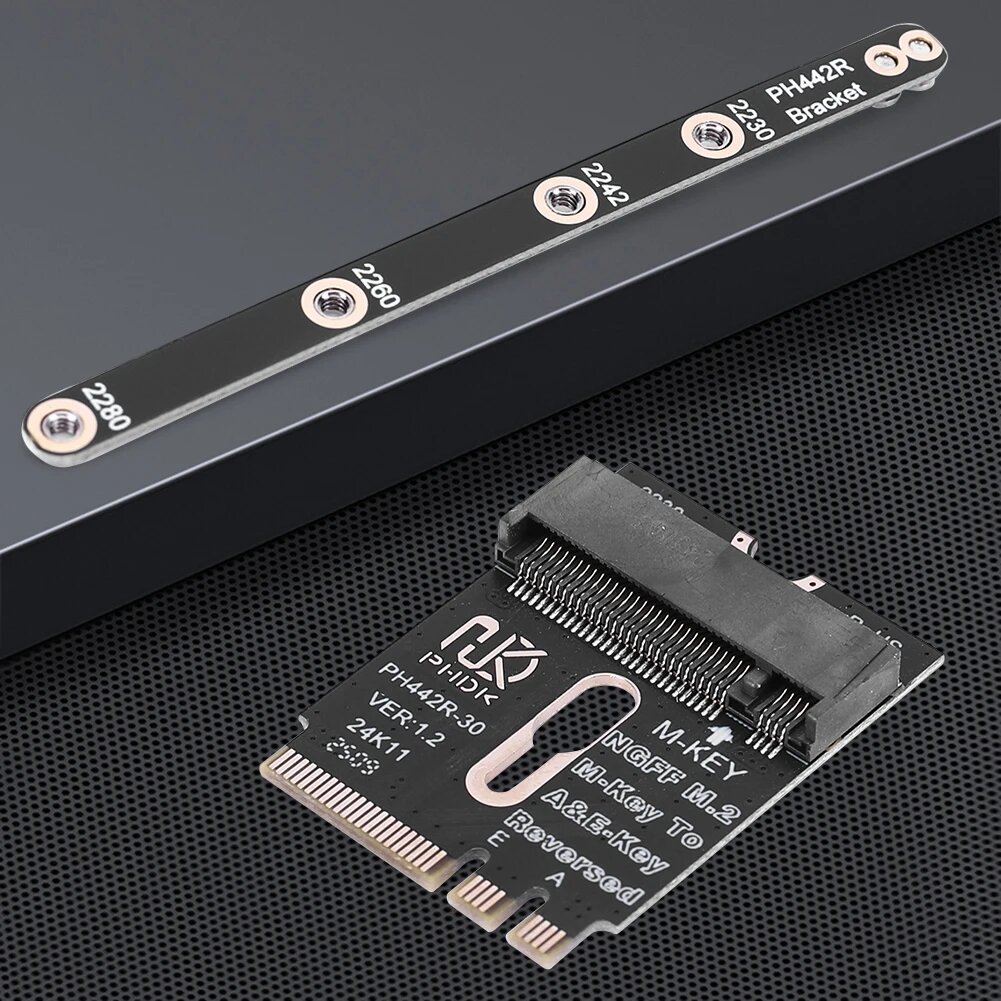 Адаптер M.2 A+E к NVME SSD Адаптер PCI-E 4.0 Интерфейс M2 WIFI NGFF A+E-Key «папа» к NVME M-key «мама»