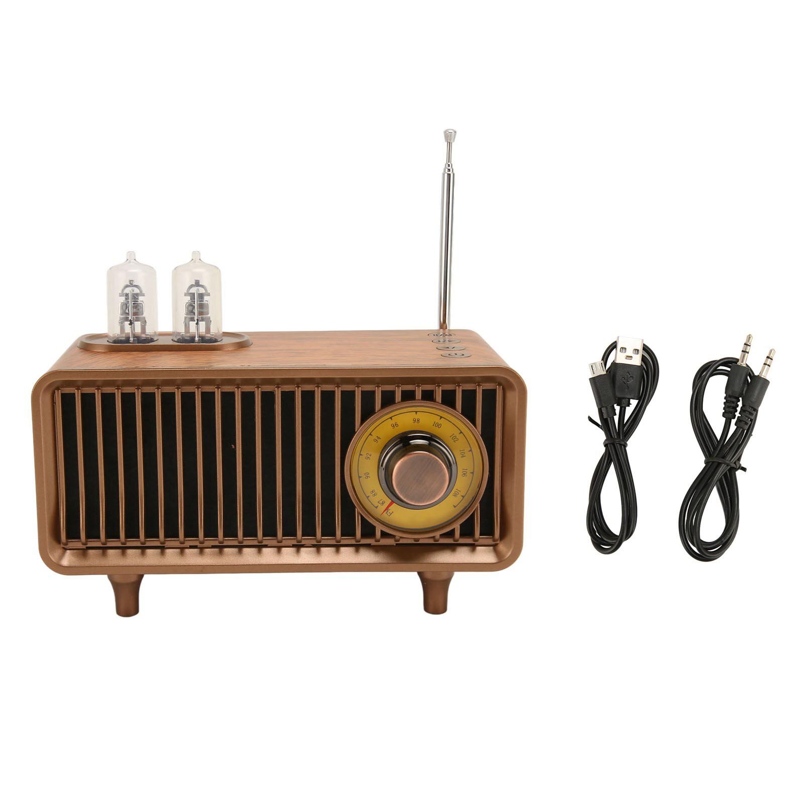 Мини-колонка Bluetooth, FM-стереорадио, винтажный деревянный дизайн, портативная беспроводная, ретро-деревянная текстура, чистый звук для домашнего офиса