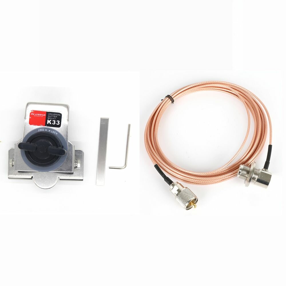 K-33 серебристый кронштейн для крепления антенны мобильного автомобильного радио с удлинителем 5 м для Kenwood Yaesu QYT Baojie KT-8900R TH-9800