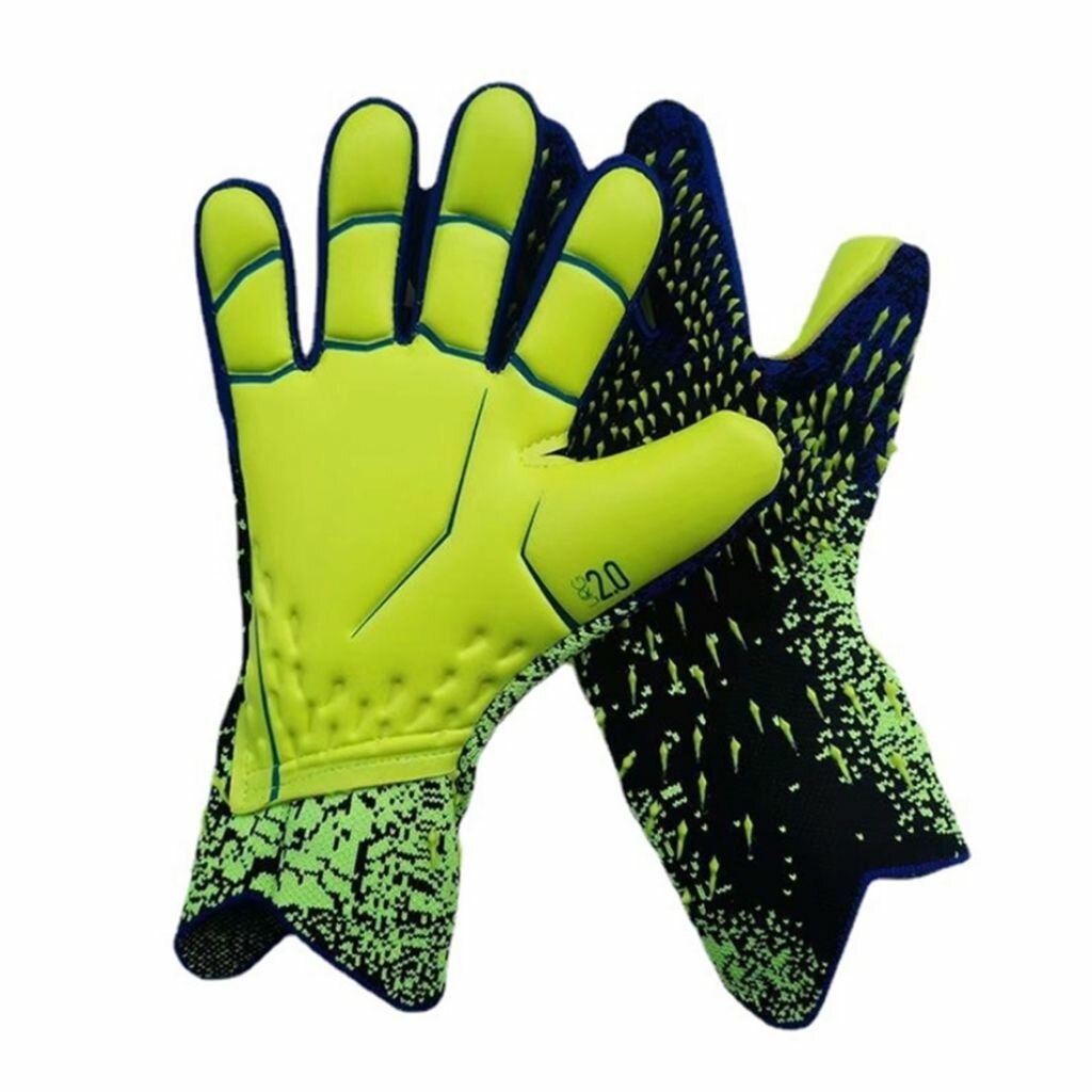 Нескользящие перчатки вратаря для футбольной тренировки-зеленые-№ 8