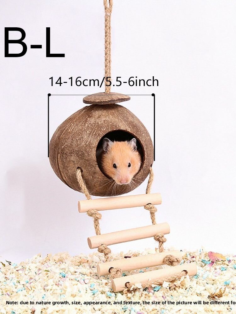 Домик с кокосовой скорлупой, 1 шт.