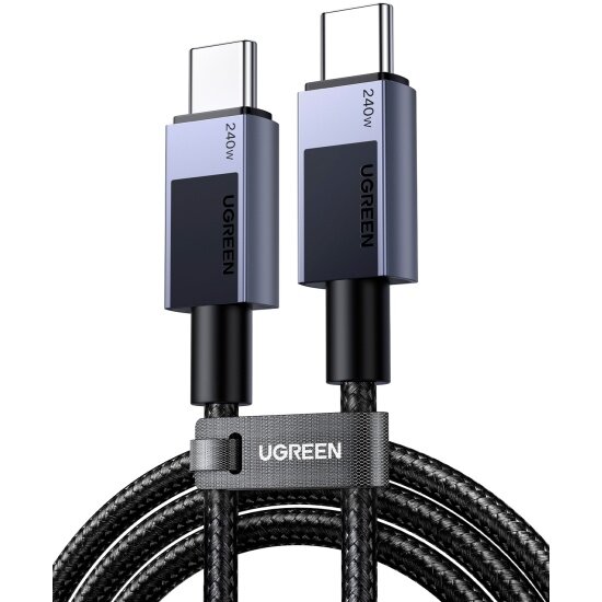 Кабель Ugreen L513, USB-C 2.0 (m) - USB-C 2.0 (m), 240Вт макс, 1м, черный (45067)