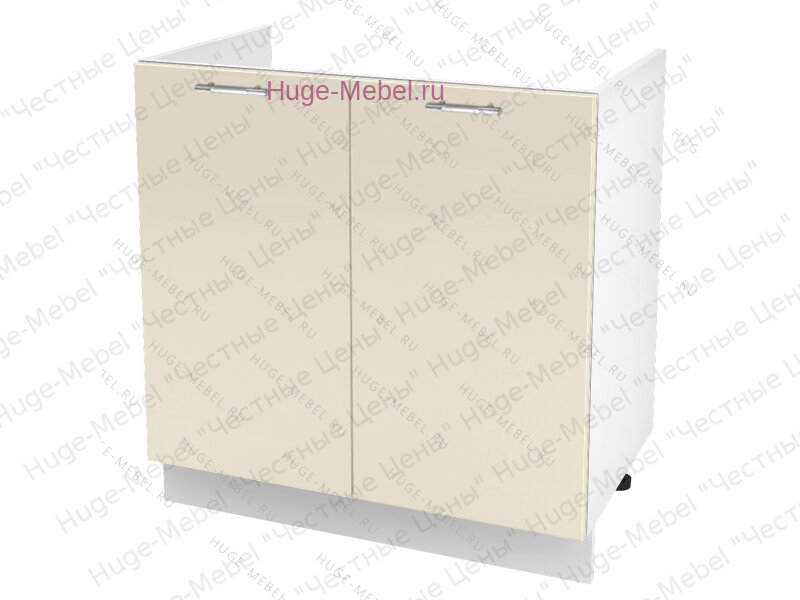 Кухонный шкаф под мойку 800 Ксения (ваниль) Huge Mebel. Ширина 800 Высота 840. Модули кухонные нижние