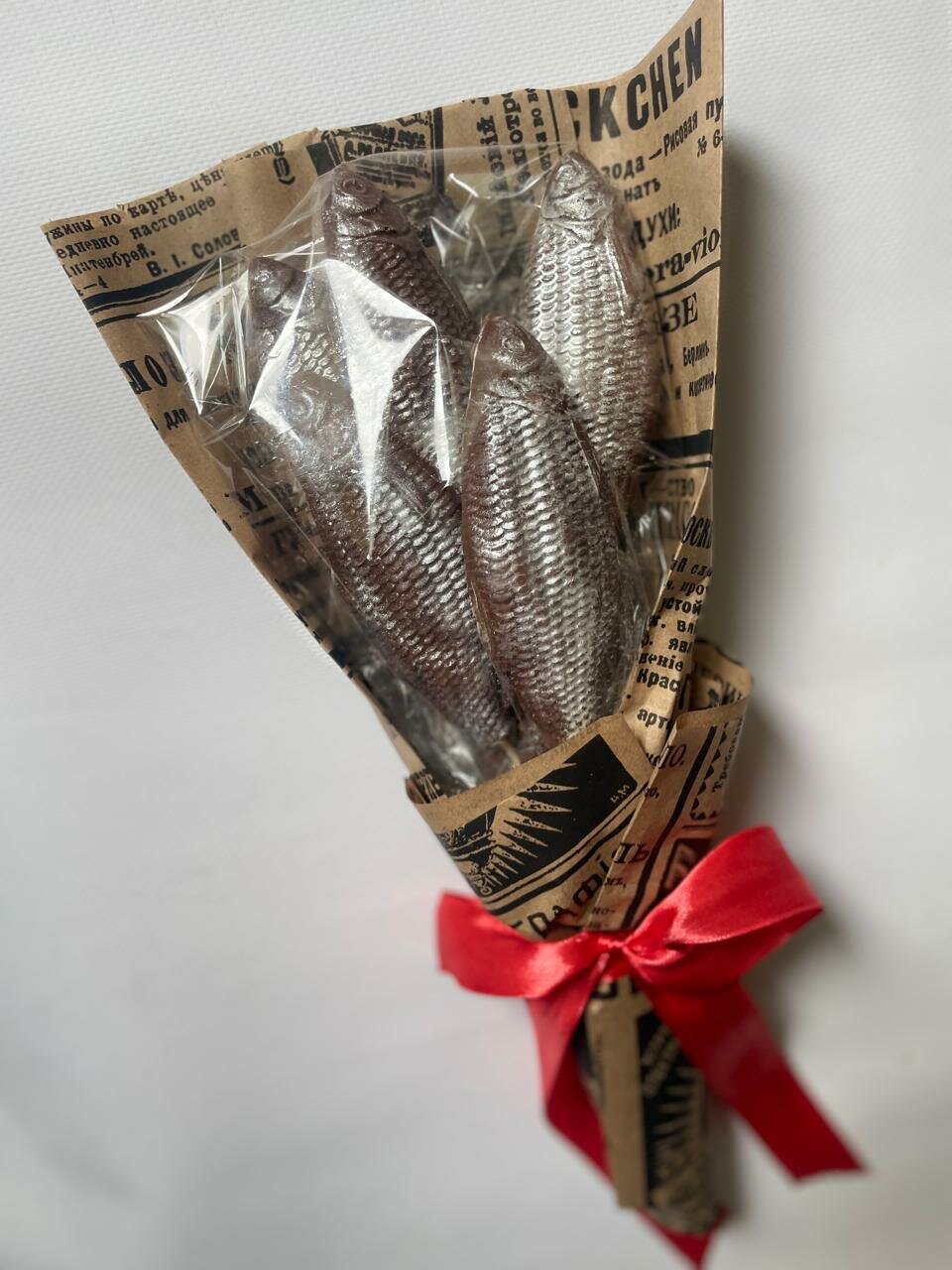 Сладкий мужской букет ТД НебыковА Рыба шоколадная вобла, 5 шт воблы