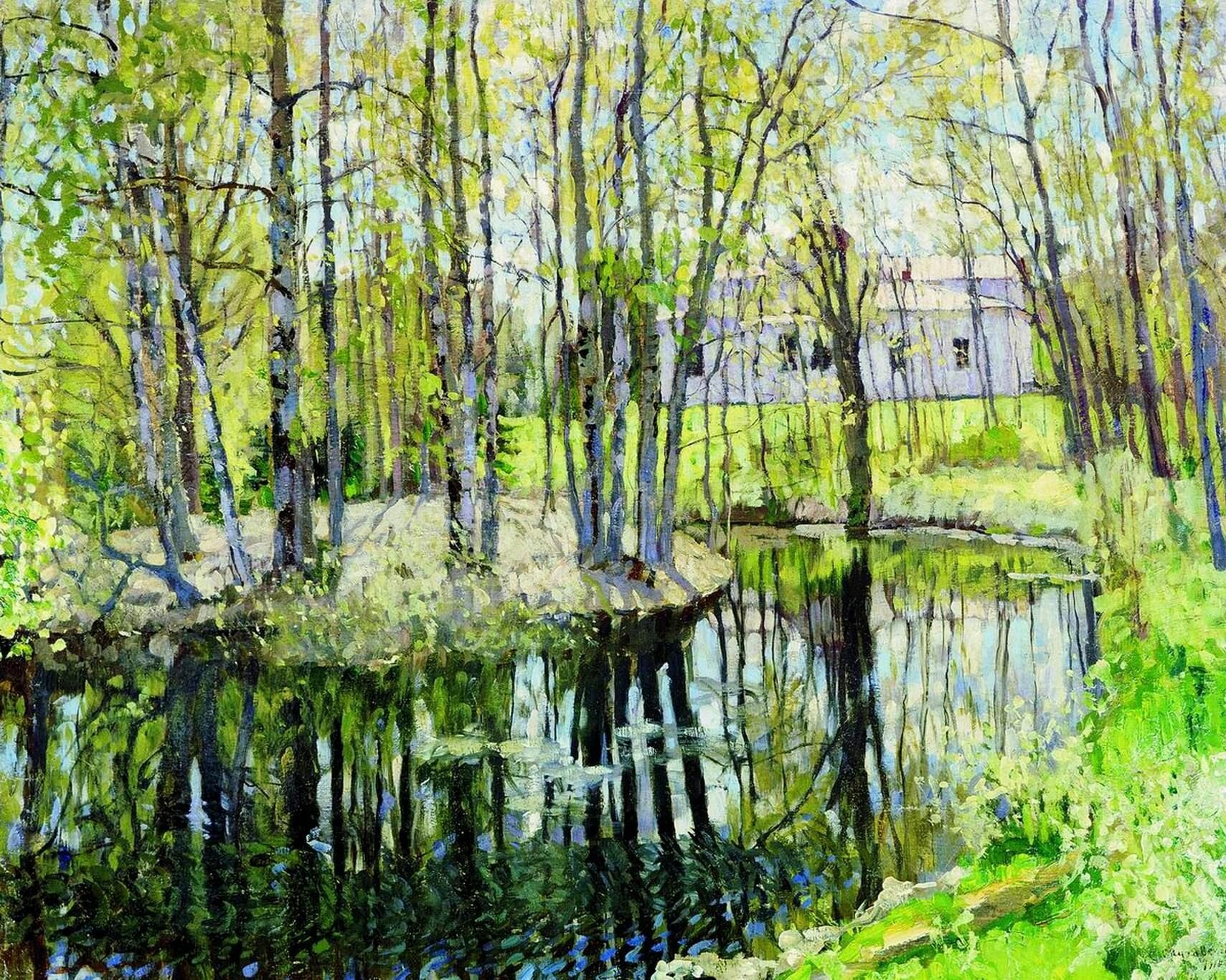 Картина Жуковского Станислава Старая усадьба 60х41 см