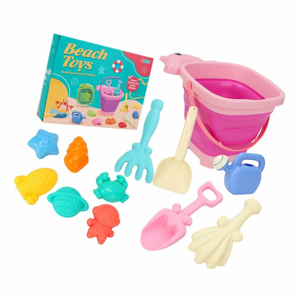 Портативное складное ведро-лопата для детей на морском пляже (случайный цвет)-2407M розовое складное ведро для пони, 12 штук