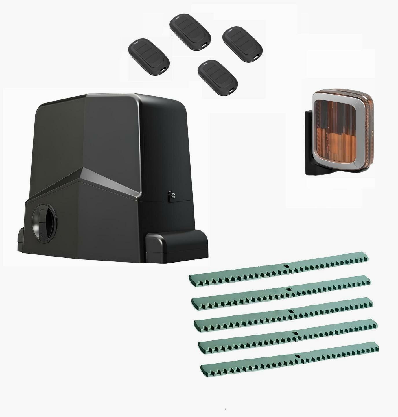 Автоматика для откатных ворот ARW-600MKIT LA5-T4, комплект: привод, сигнальная лампа, 4 пульта, 5 реек