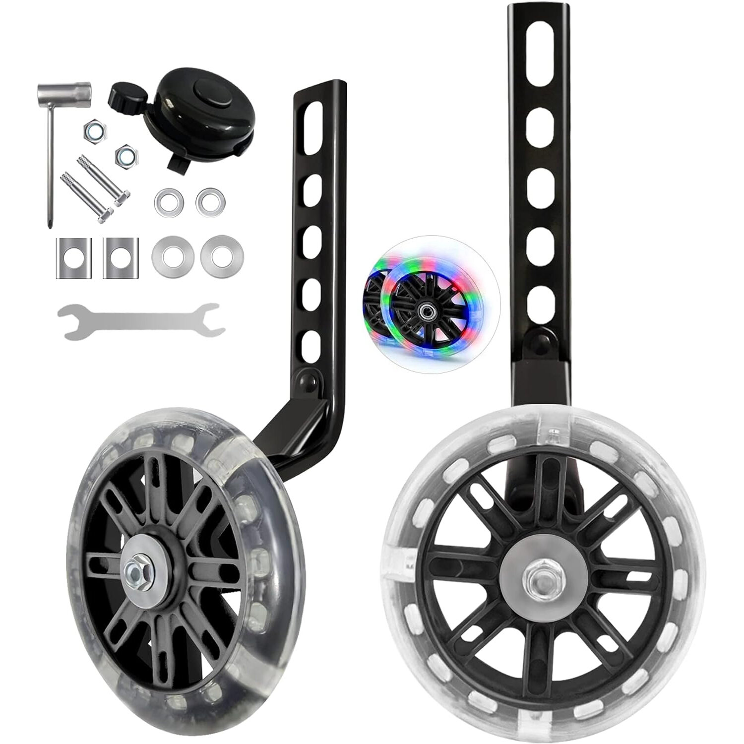 Колеса для велосипеда 12-20 дюймов с тихими светящимися колесами и регулируемым стабилизатором