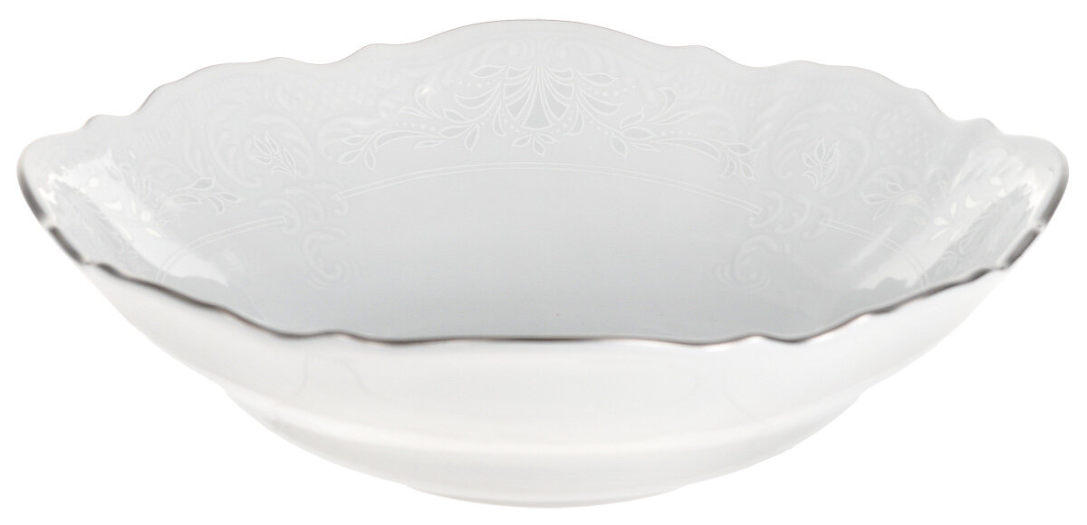 Салатник круглый 19 см; "Bernadotte", декор "Деколь, отводка платина", Thun/ БТФ0204