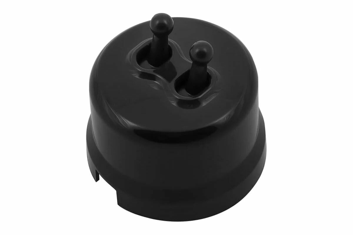 Выключатель Jantera Releve тумблерный, двойной, пластик. Цвет Черный