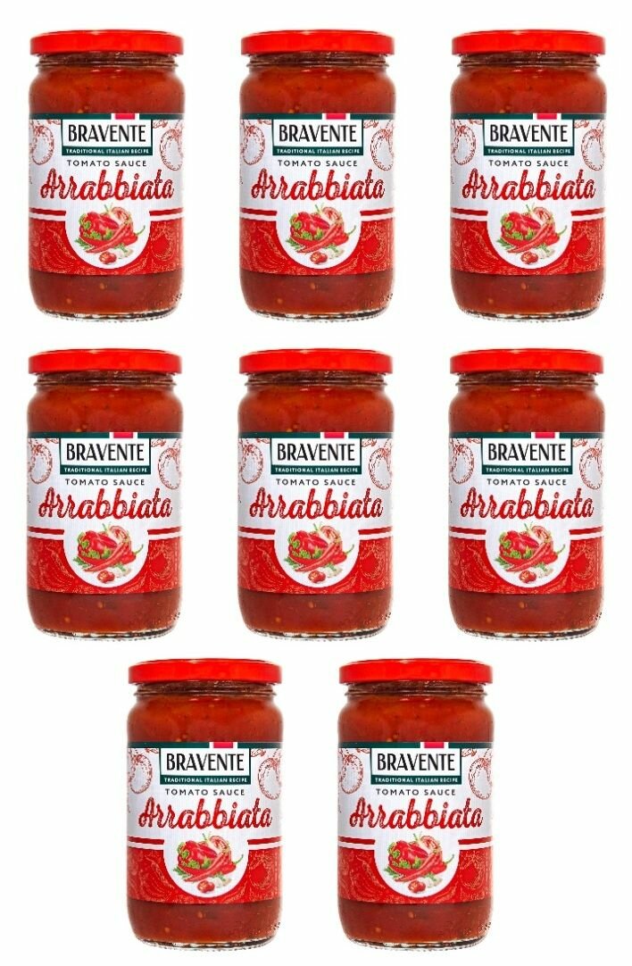 Bravente Соус томатный Arrabiata, 360 г, 8 банок в коробке