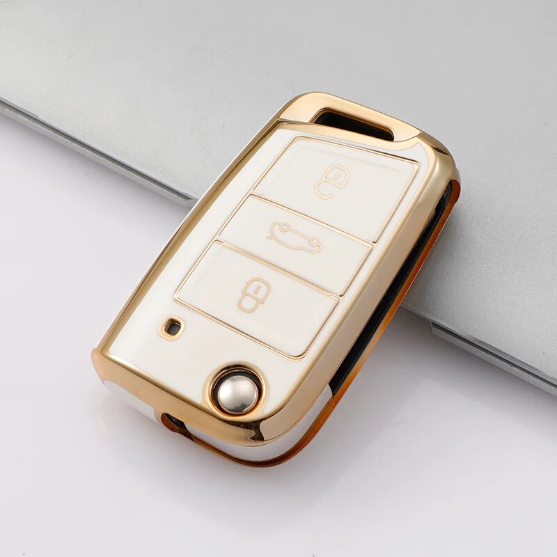 Чехол для ключей VW Skoda Seat белый (GLD)