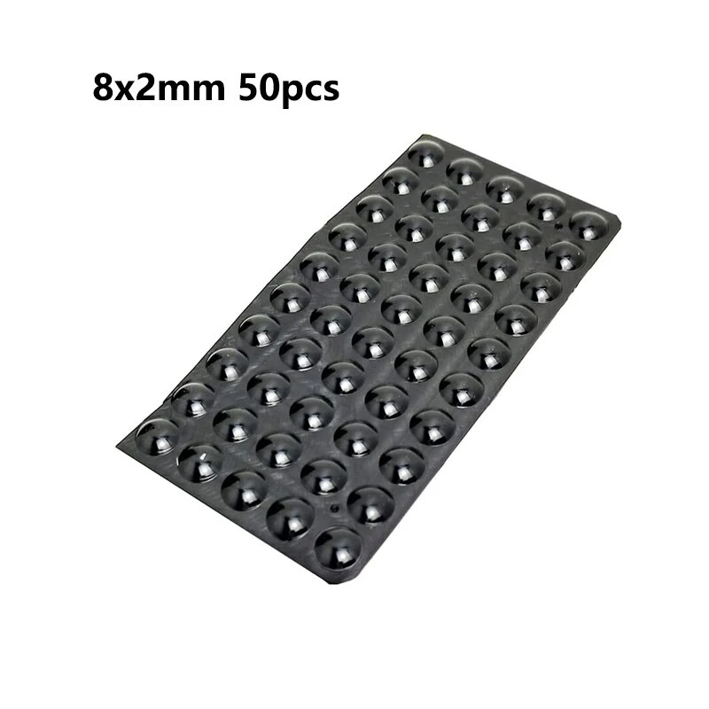 Силиконовые бамперы для мебели прозрачные/черные 8x2mm 50pcs