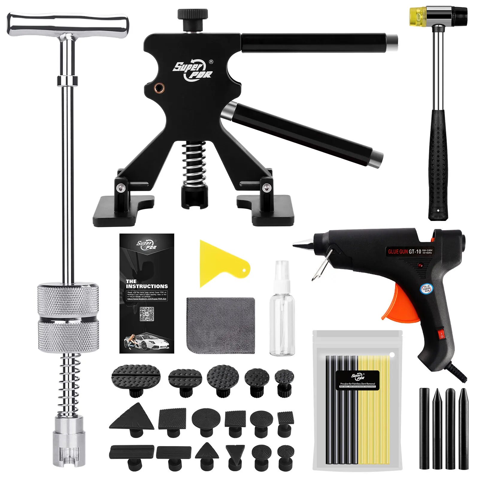 Super PDR Tool Автомобильный набор для удаления вмятин Безокрасочные наборы для ремонта вмятин Съемник вмятин Присоски для автомобилей Автомобильные инструменты для стоматологии кузова