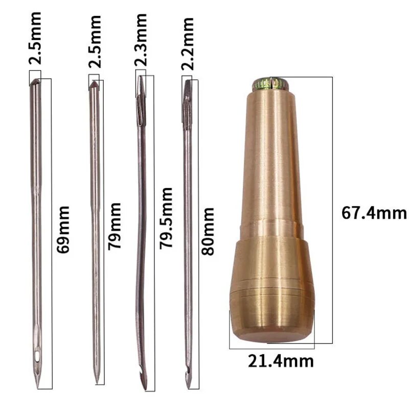 Медный комплект шила, кожаная швейная парусиновая палатка, обувь, шило для шитья, конические инструменты, набор игл для рукоделия из кожи, инструмент для ремонта, ручная строчка