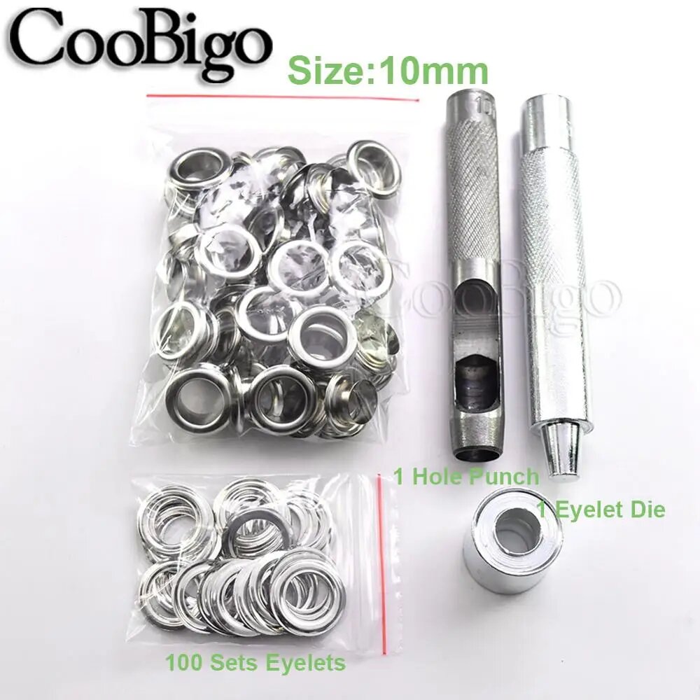 Комплект серебряных люверсов 100 шт. Dia. 10mm