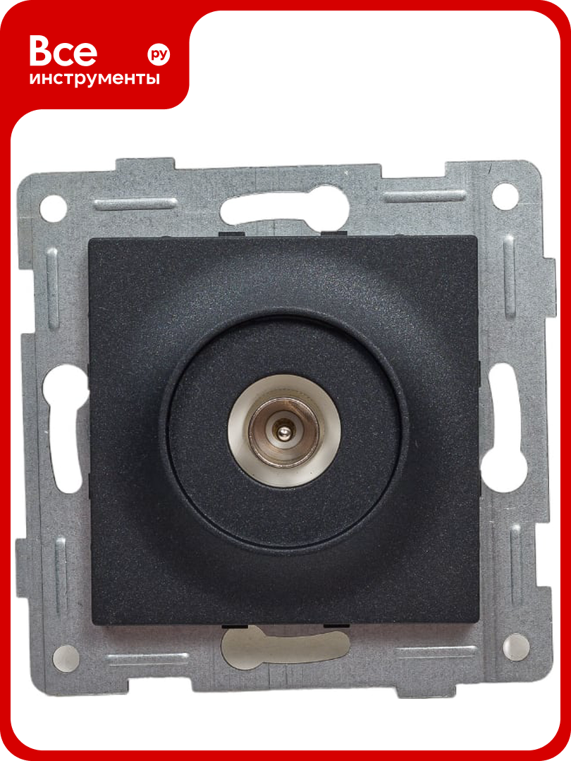 Антенная розетка GUSI ELECTRIC Ugra одинарная, СУ, графит С11А1-010