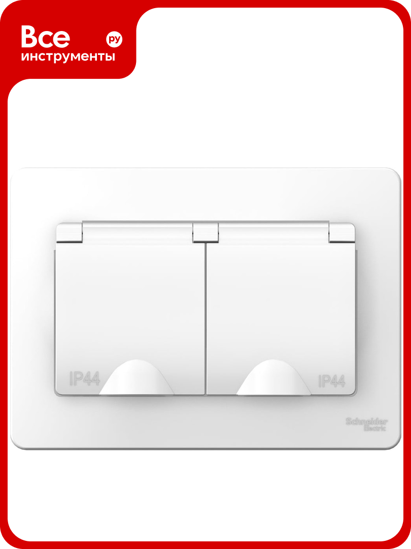 Розетка Systeme Electric 2-м СП BLANCA 16А 250В защитные шторки SchE1210266 BLNRS441121, сетей до 250в