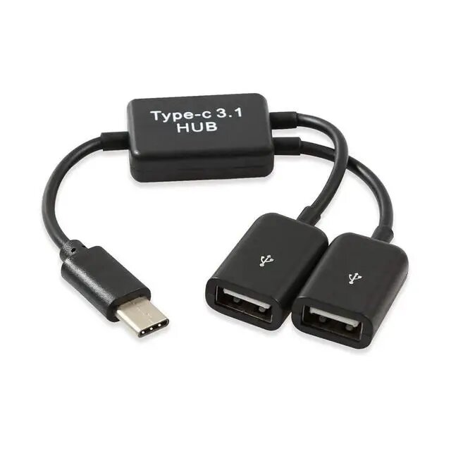 Высокоскоростной Тип C OTG USB 3,1 штекер-Двойной 2,0 гнездо OTG Зарядка 2 порта концентратор кабель Y разветвитель