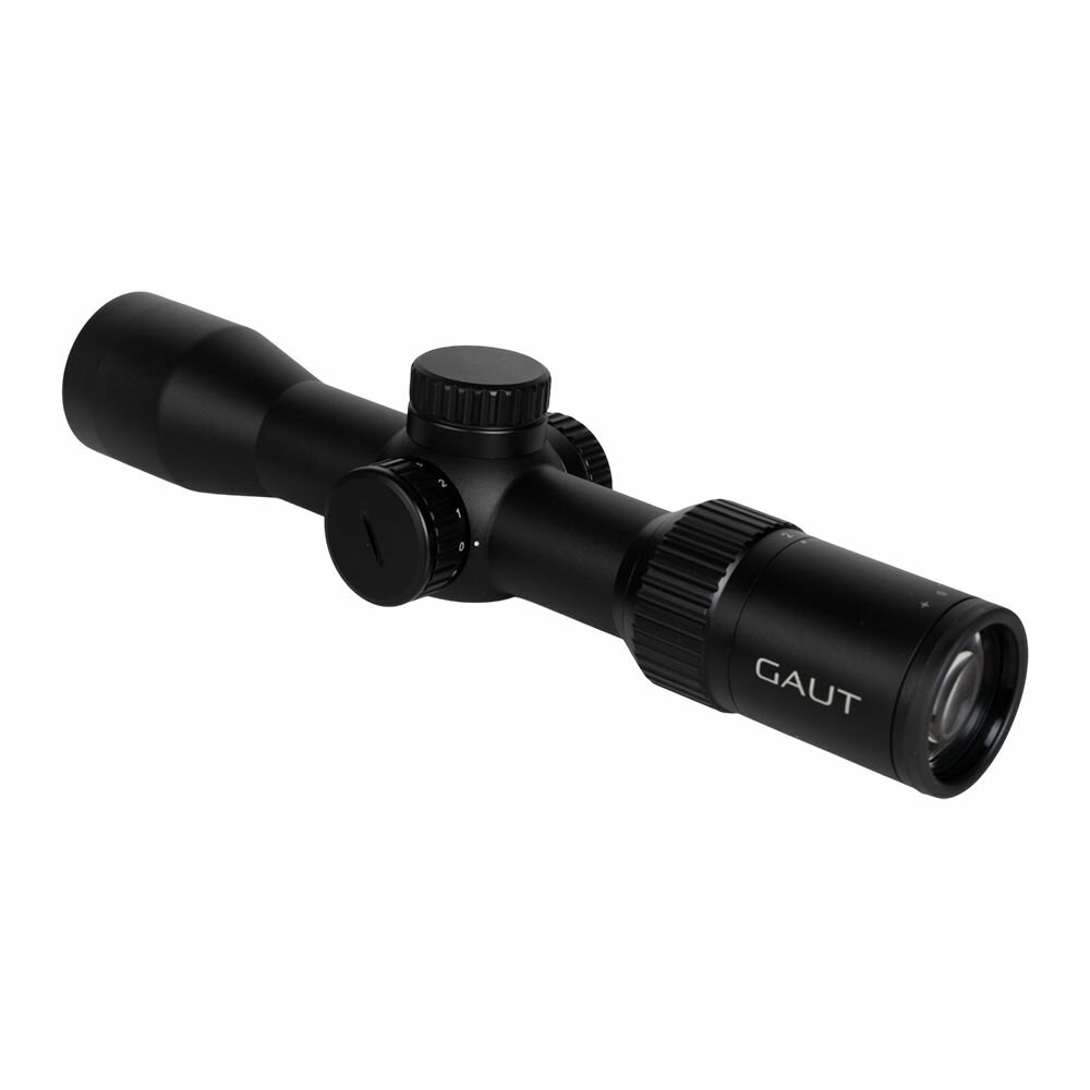 Прицел Gaut Amber 2-8x36, сетка 27 (Mil-Dot), подсветка красная, 30мм, поправки 1/2 МОА