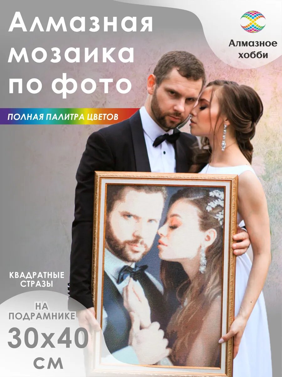 Алмазная мозаика по фото на подрамнике 30х40 полное заполнение