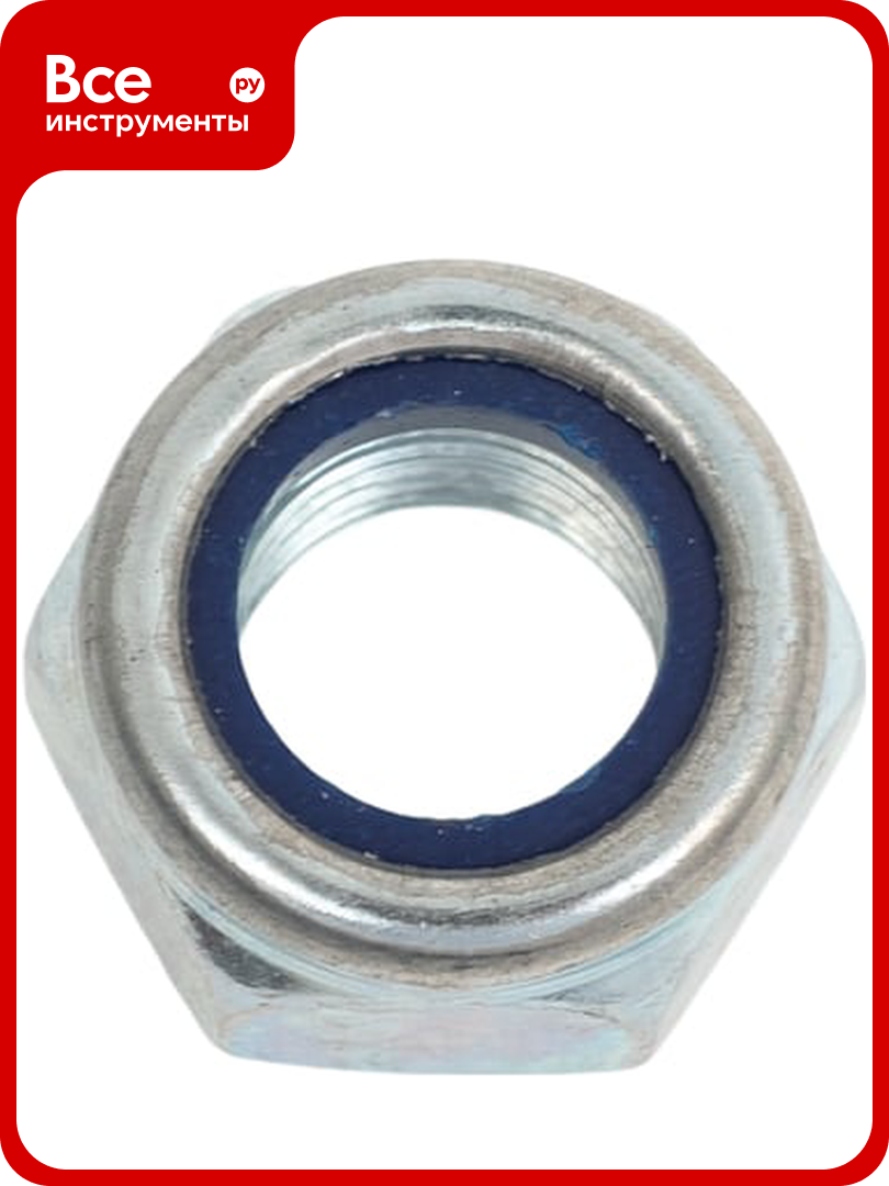 Гайка 23 Болта с полимерной вставкой, к. п. 8, М12x1,25, ОЦ, DIN985, 2 шт. ОФ004824, 19 мм