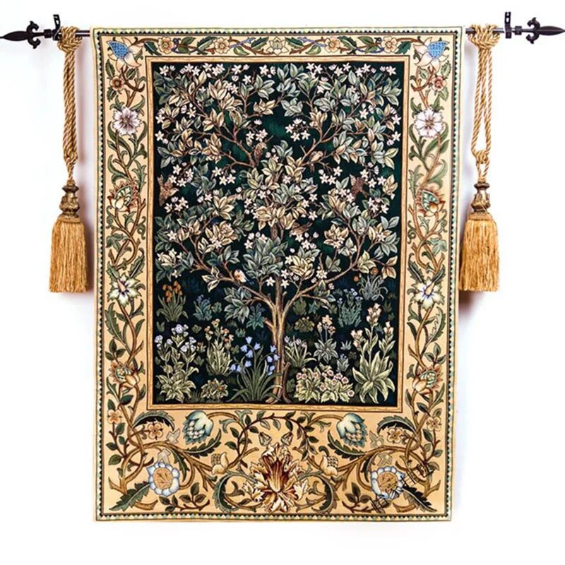 Гобелен William Morris - Дерево жизни, хлопок, зеленый