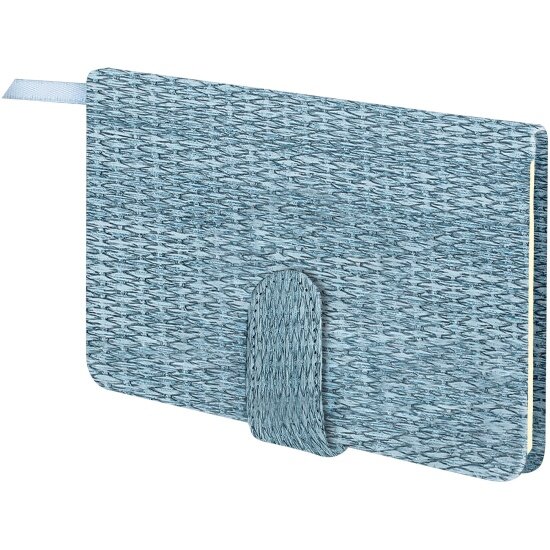 Еженедельник датированный Brauberg 2026 малый формат 95х155 мм, А6, "Augustus", под кожу, голубой, 117185