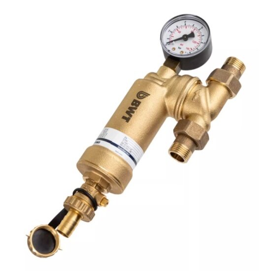 Фильтр Bwt Guardian mini HR 3/4 с манометром, механический поворотный фильтр для холодной и горячей воды