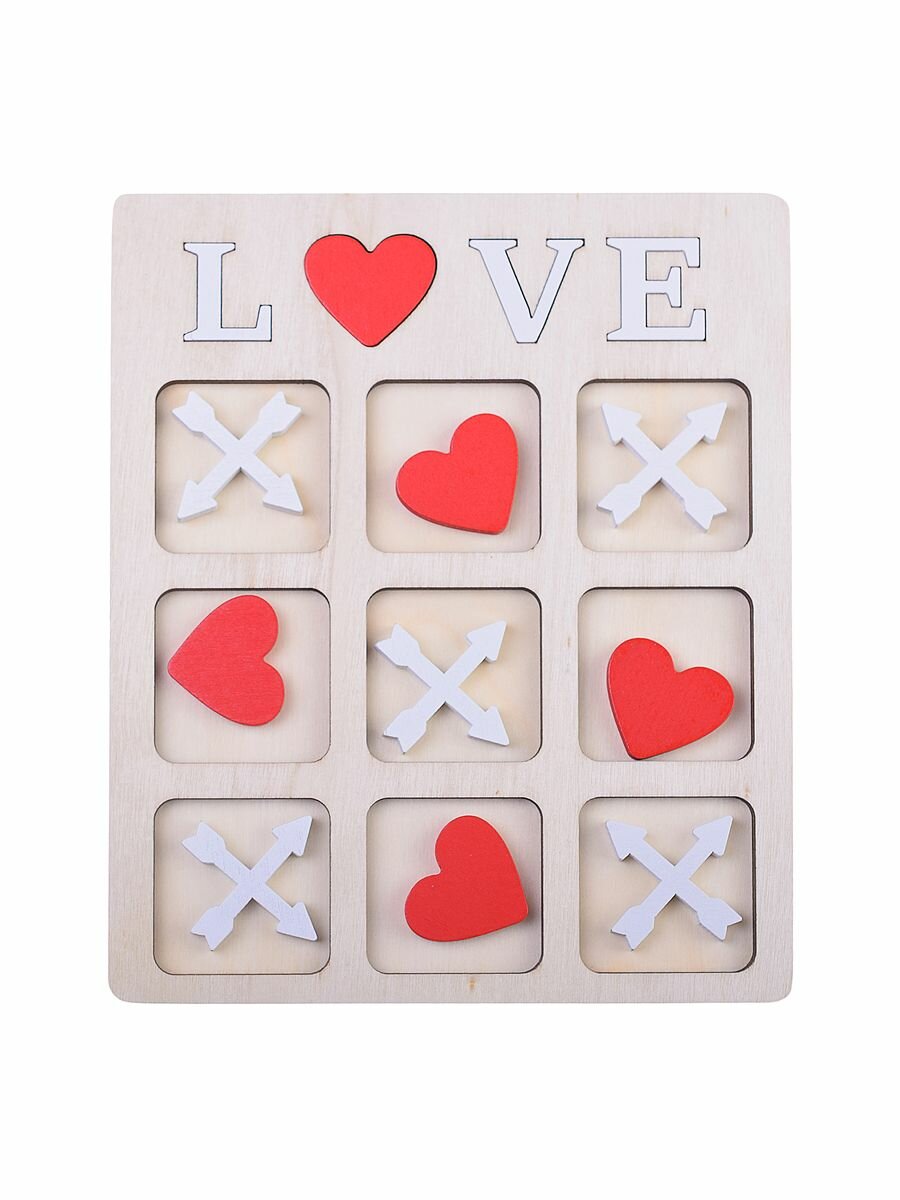 Игра логическая "Крестики-сердечки" D1857 Щепочка, 15 х 18 см.