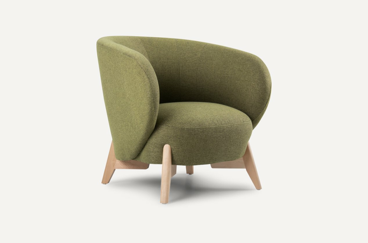 Кресло в гостиную мягкое Divan.ru Тилар Textile Olive, зеленое, рогожка, с подлокотниками
