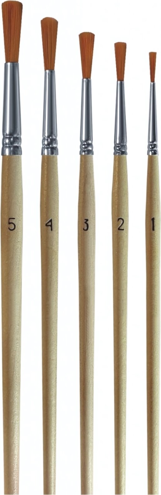 Кисть синтетическая круглая №3, для детского творчества, деревянная ручка