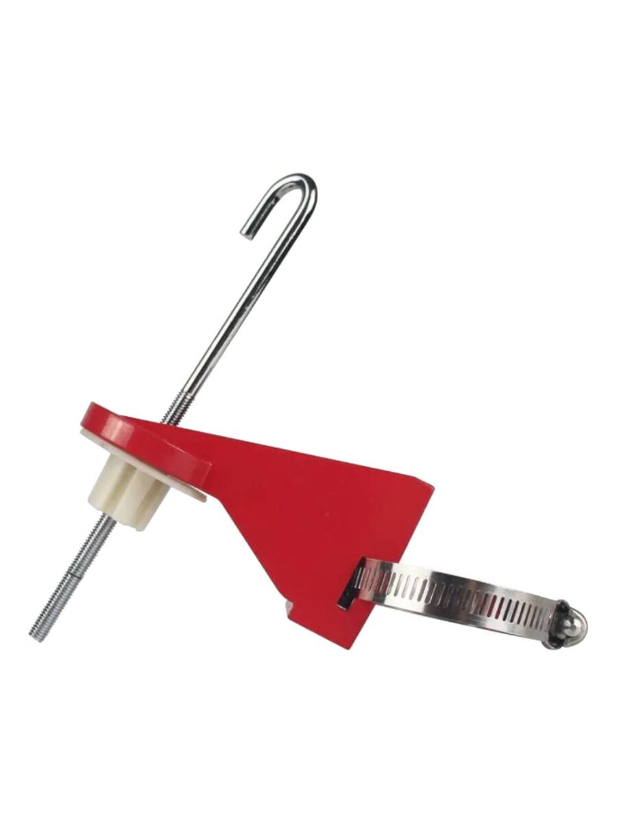 Блокиратор шарового вентиля с крюком малый, цинковый сплав и сталь, внешний диаметр трубы 21-64 мм, 108х50х155 мм