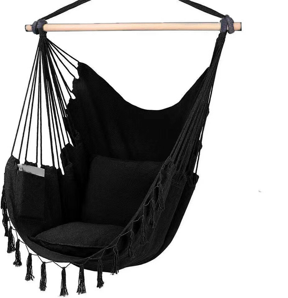 Подвесные качели "LQ 3281", максимальная нагрузка 150кг, хлопок，чёрный