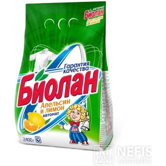 Стиральный порошок Биолан Автомат Апельсин и Лимон 2.4 кг