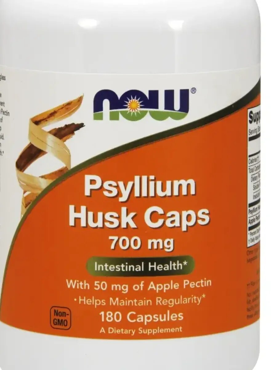 NOW Psyllium Husk Псиллиум и пектин 700 мг 180 капсул