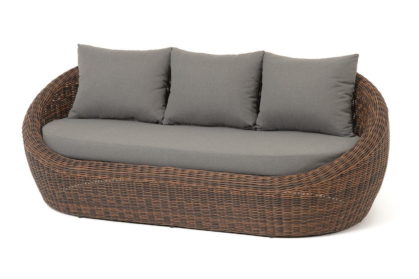 Диван 4SIS "Барселона" диван из искусственного ротанга трехместный, цвет коричневый арт. YH-C3093W brown