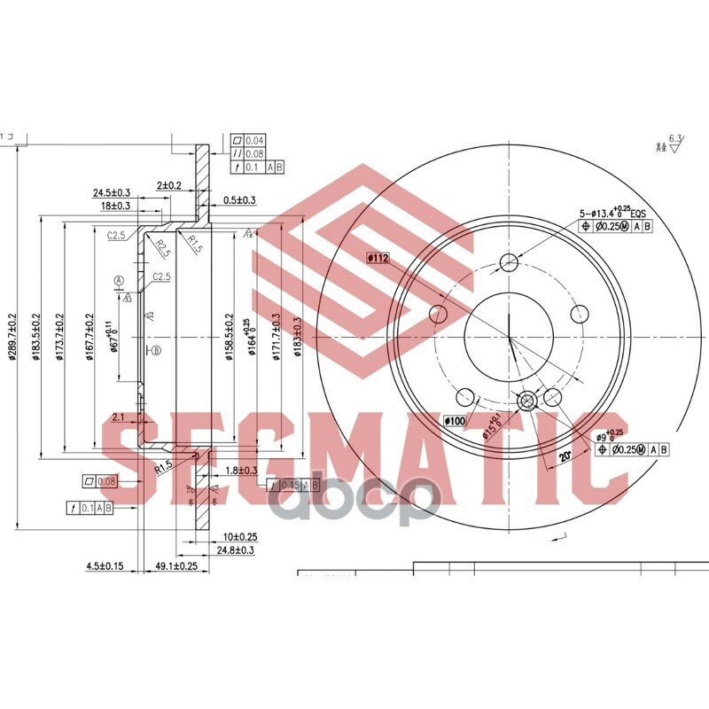 Диск торм. зад. для Mercedes-Benz E-class (95-), MB C-Class (202 203) 94- CLC-Cl SEGMATIC арт. SBD30093164