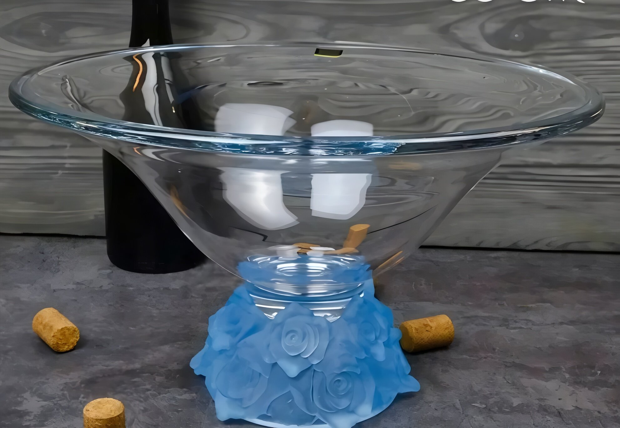 Ваза для фруктов 35 см н/н бренда Crystalite Bohemia "Голубая"