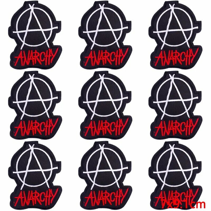 Патчи с вышивкой в стиле панк 10 шт. Черный, PE6292CT