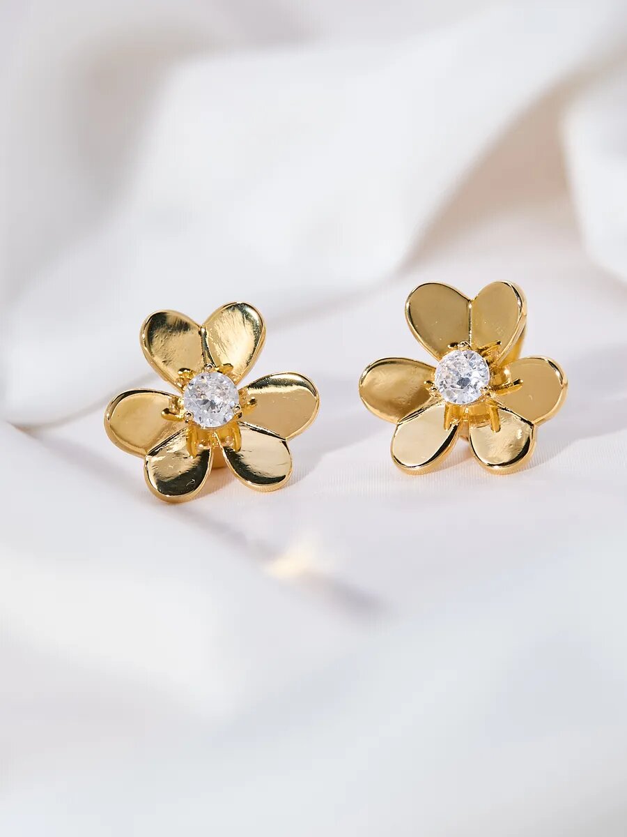 Серьги, кристалл, циркон, фианит