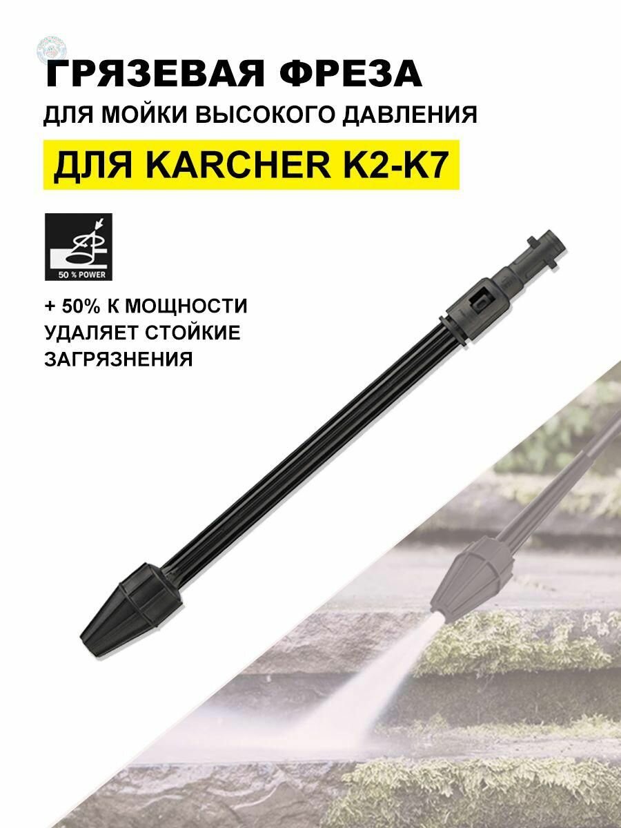 Грязевая фреза турбонасадка для мойки высокого давления Karcher K2-K7 и Lavor, вращающаяся точечная струя для удаления стойкой грязи и мха