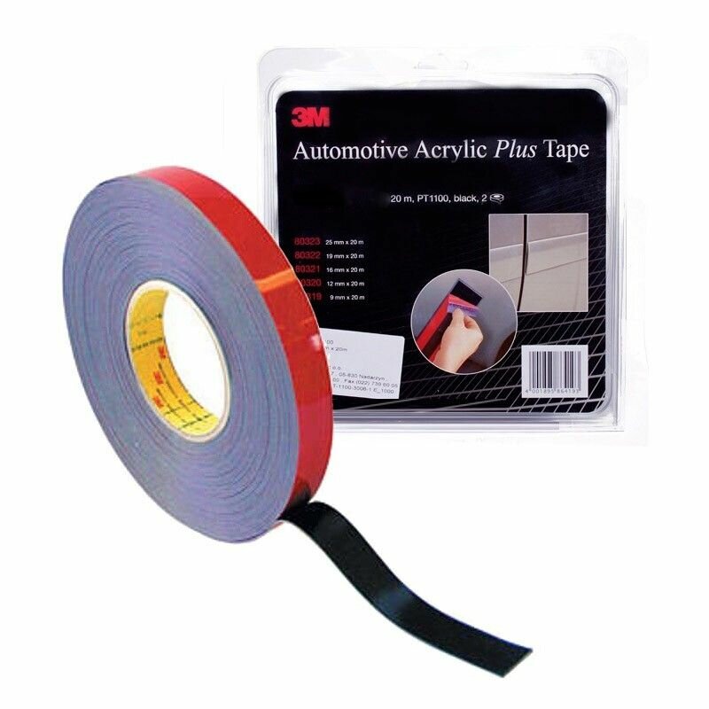 Скотч двухсторонний акриловый (2шт.) "3M Acrylic Tape" PT1100 6мм х 20м, 80318