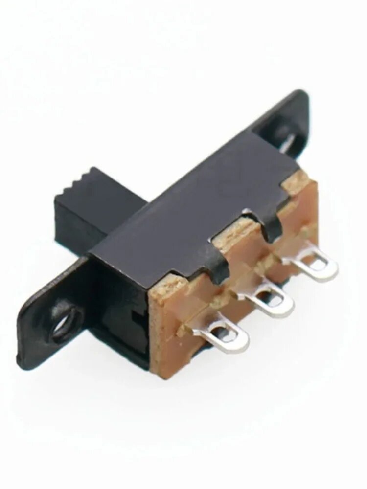 20 шт, 5 В, 0,3 А, маленький черный скользящий переключатель SPDT с двумя уровнями и тремя контактами, подходит для небольших источников питания DIY