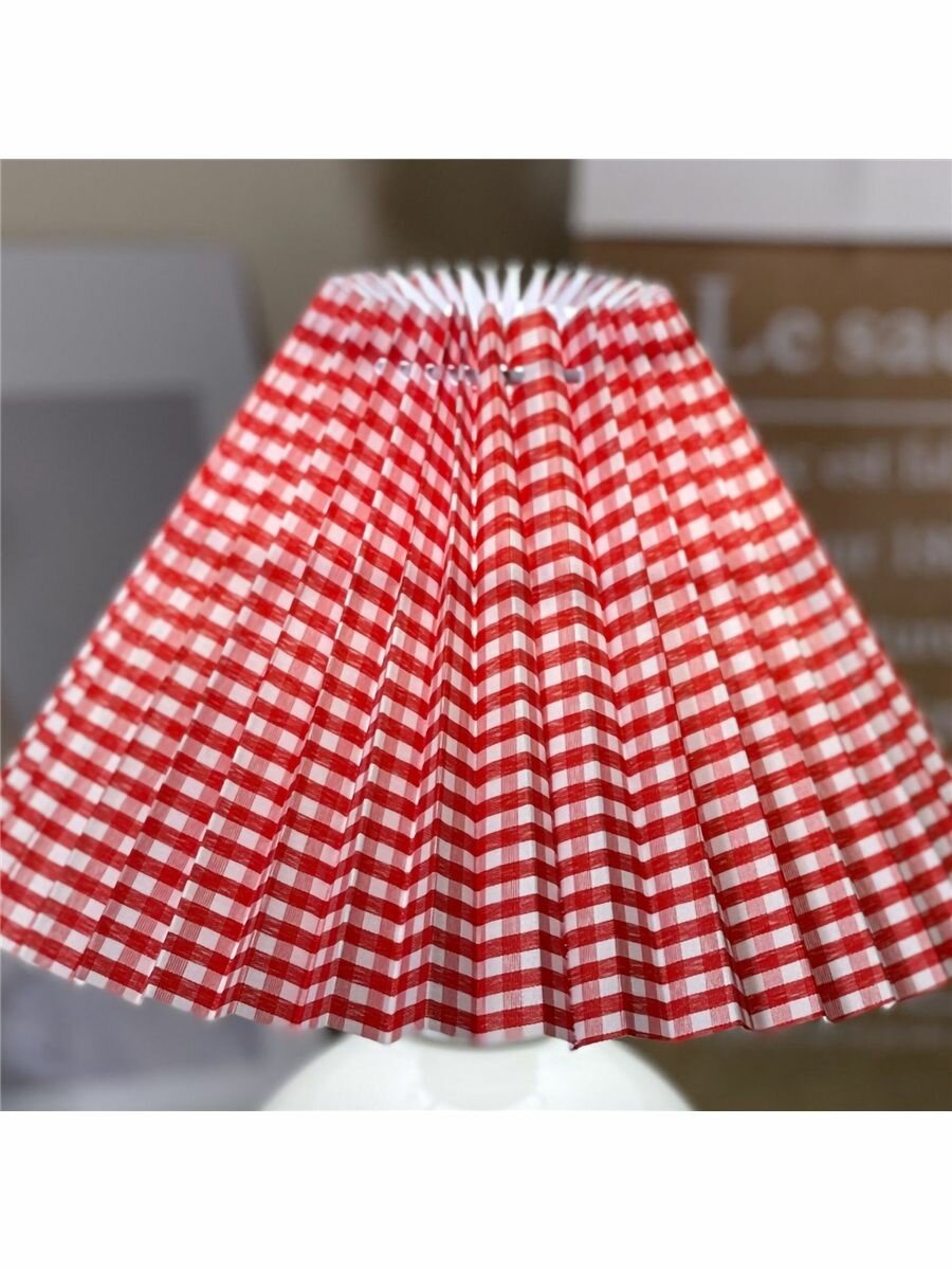 E27 Абажур для настольной лампы с красной сеткой, антиослепительный тканевый абажур для спальни, офиса, домашнего использования