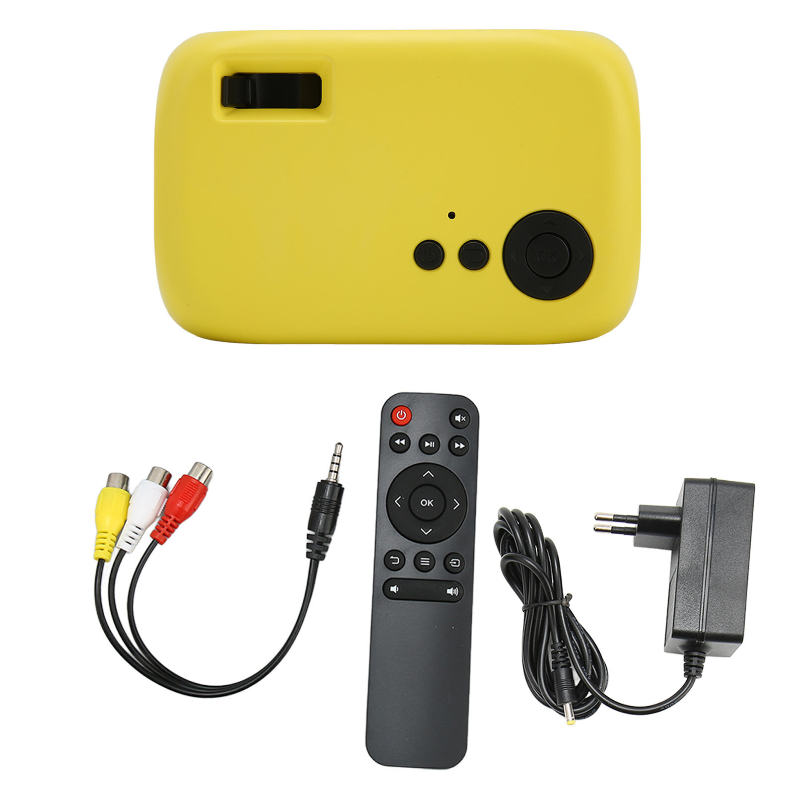 Мини-проектор M24, 360 звук, домашний кинотеатр (желтый)