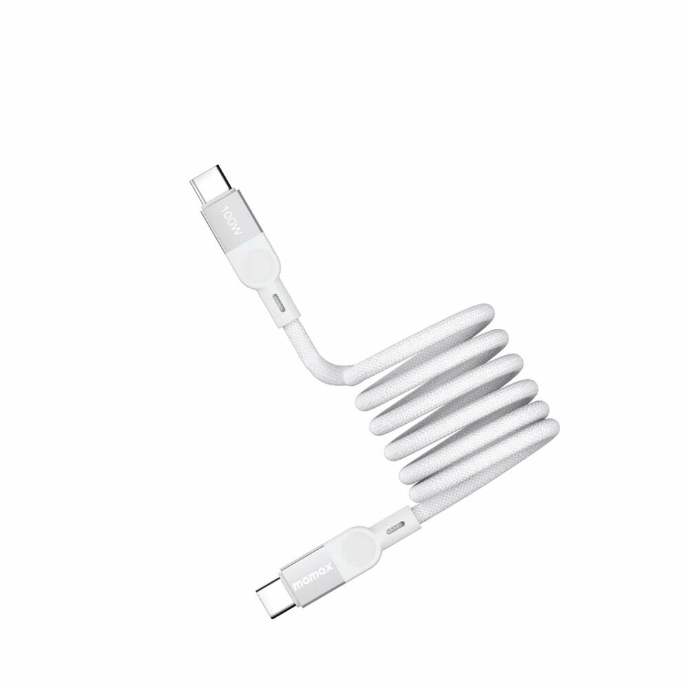 Магнитный кабель Momax Mag Link Usb-C to Usb-C 100W 1m. - White