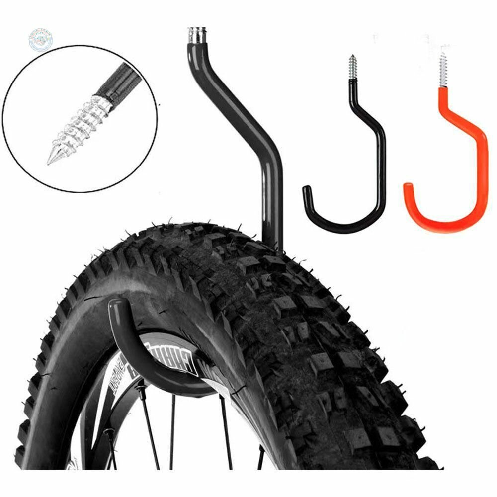 Прочный подвесной крюк для велосипеда, гаражный настенный кронштейн из углеродистой стали с цинковым покрытием, компактное хранение велосипеда на стене или потолке, экономия места в гараже и подвале